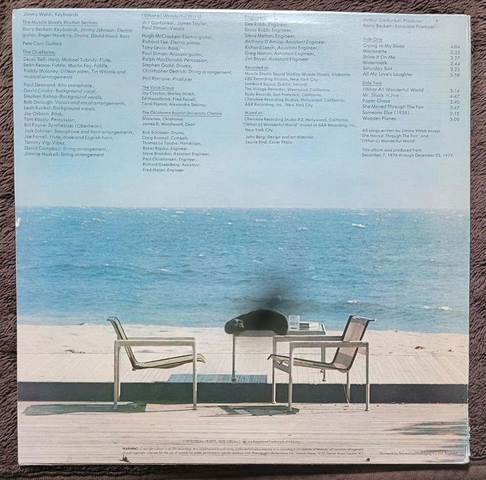 ART GARFUNKEL - WATERMARK. 1978 UK FOLK ROCK 12" L.P. LYRICS ON INNER ...