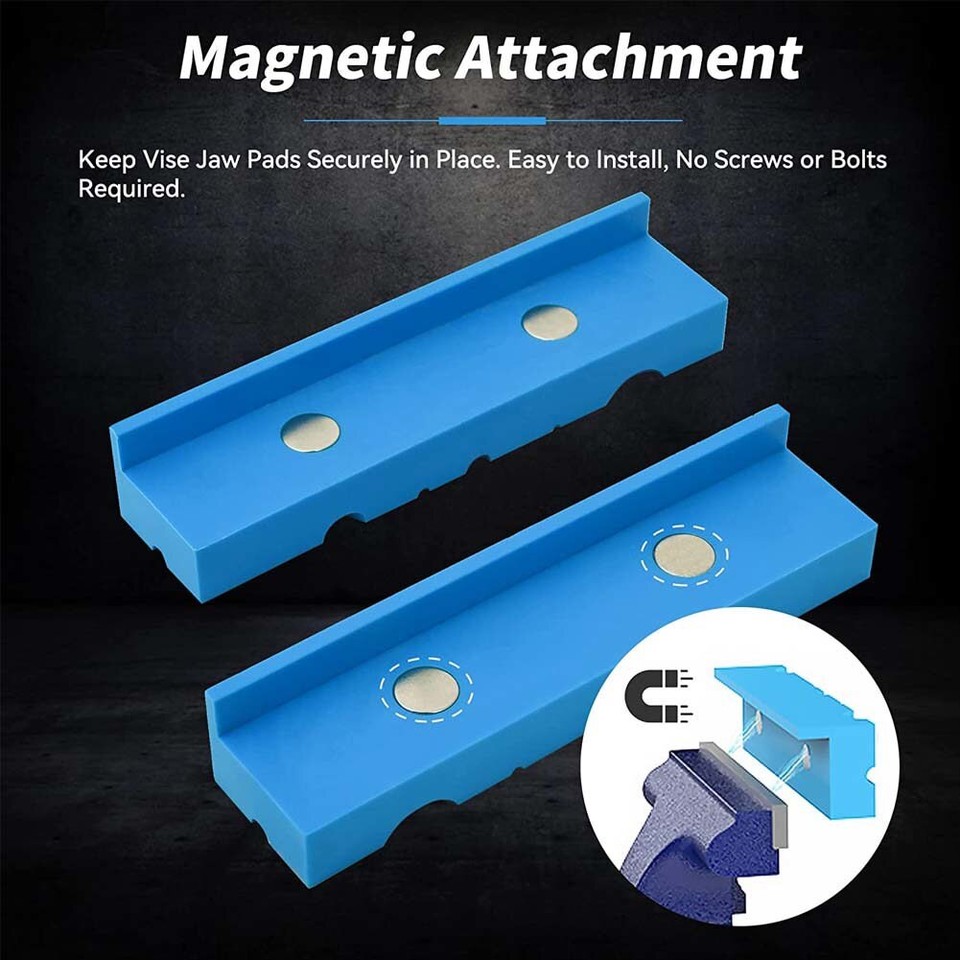 G/O/B Universal Soft Vise Jaws Magnetic Vice Jaw Cover Protectors Vice ...