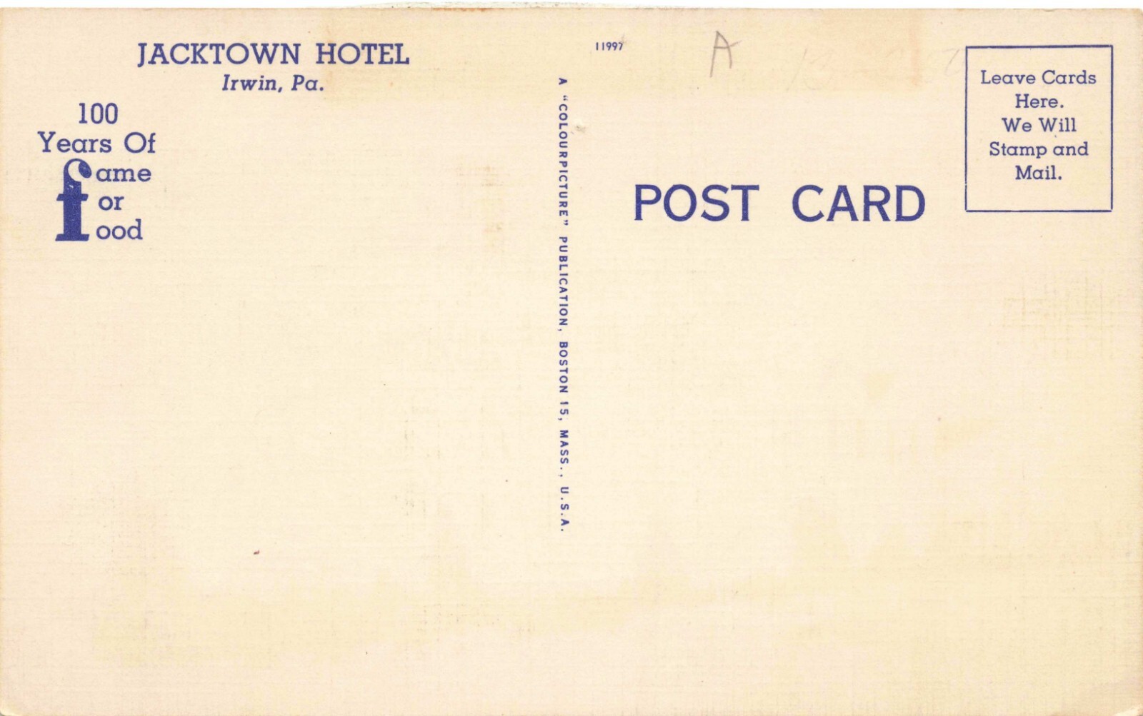 Postcard Jacktown Hotel Irwin Pennsylvania PA | eBay