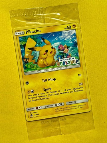 Build a Bear Pokemon Card Pikachu SM86 Promo Trading Card TCG SEALED ...