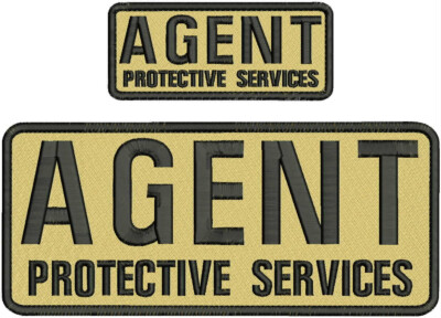 AGENT P SERVICES EMBROIDERY PATCH 4X10 AND 2X5 HOOK ON BACK BLACK ON ...