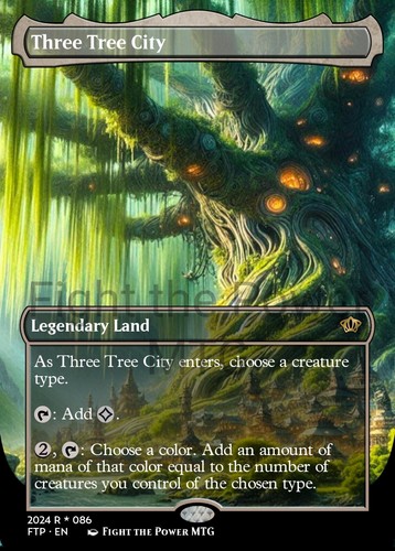 Three Tree City Borderless Style Card For EDH and Playtest | eBay