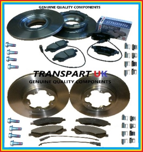 *FORD TRANSIT CUSTOM FRONT AND REAR BRAKE DISCS AND PADS AND WEAR LEADS ...
