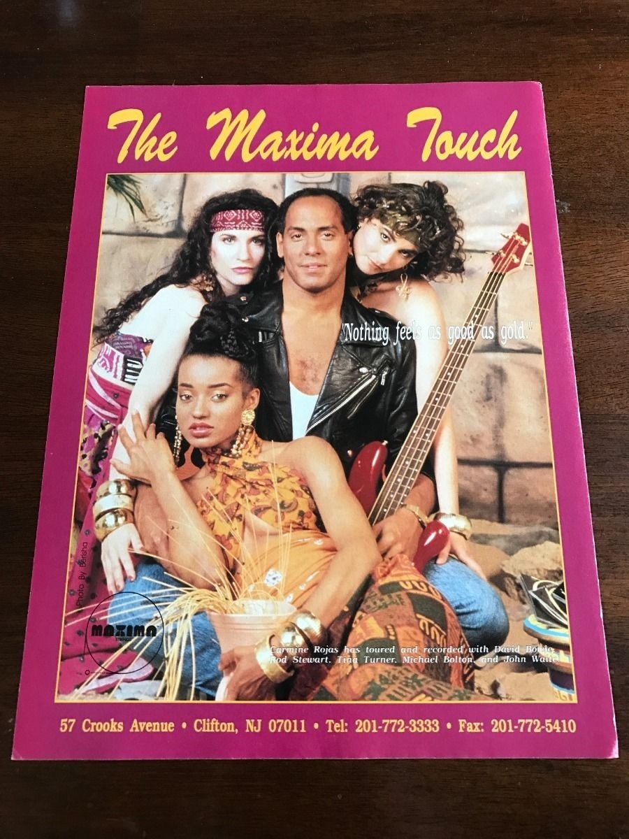 1990 VINTAGE 8X11 PRINT Ad MAXIMA GUITAR STRINGS CARMINE ROJAS OF DAVID ...