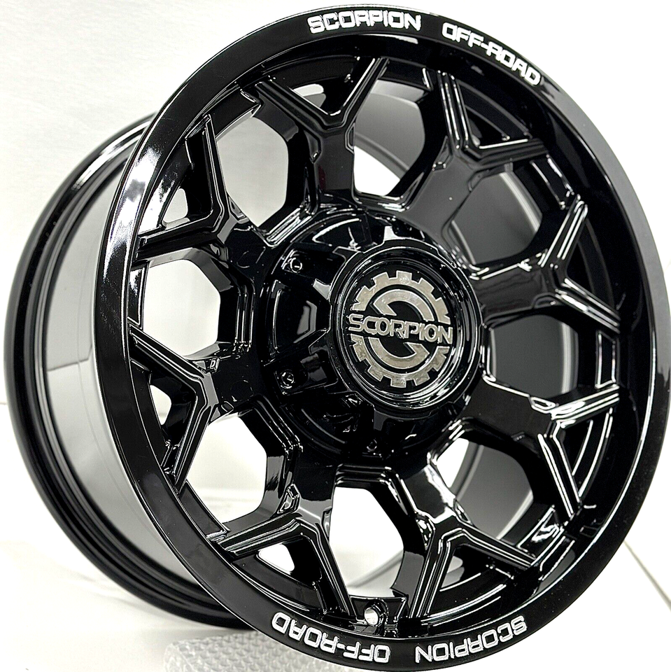 17” Gloss Black Milled Scorpion Defender Wheels fits Ford F150 Raptor ...