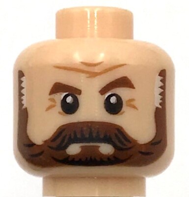 Lego New Light Nougat Minifigure Head Beard Full Brown w/ Graying ...
