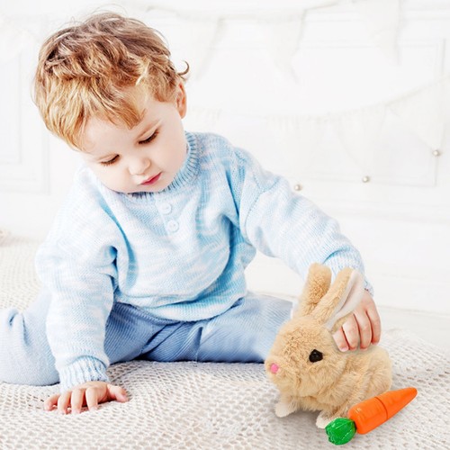 Electric Rabbit Toy Plush Bunny Battery Operated Hopping Animal Rabbit ...