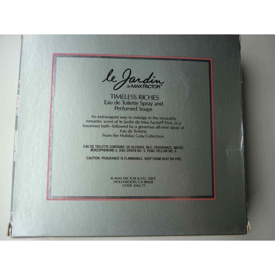 VTG Le Jardin De Max Factor Eau de Toilette 1 fl oz & Perfumed Soaps 4 ...