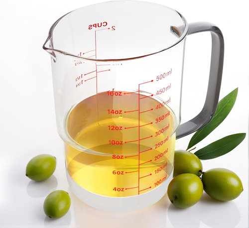 2-Cup Glass Measuring Cup for Baking and Cooking, (Upgraded, 3 Marking ...