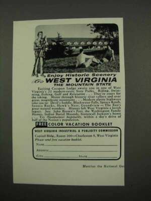 1957 West Virginia Tourism Ad - Cacapon Lodge | eBay