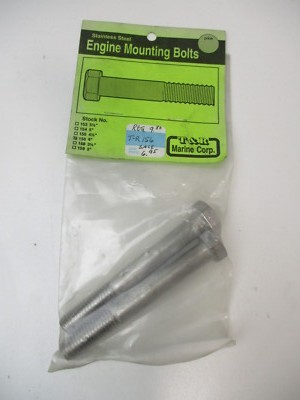 #156 T & R Marine (2) 4" Stainless Steel Outboard Engine Mounting Bolts ...