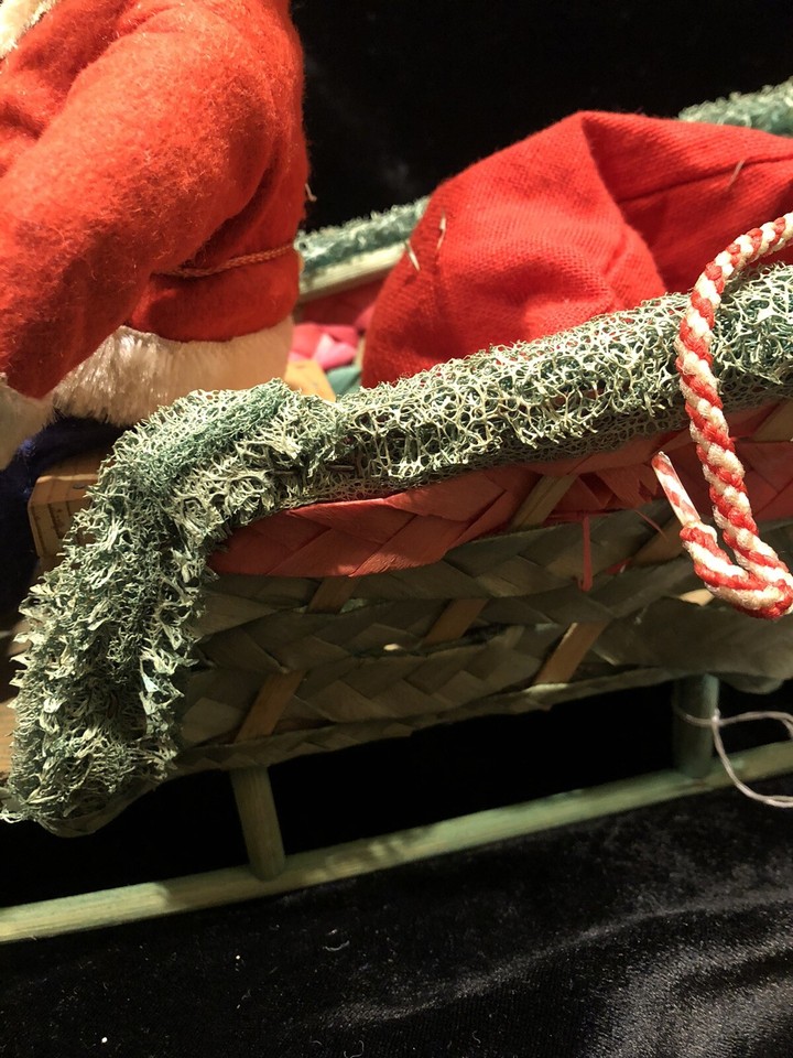 LARGE STORE DISPLAY Antique German Santa Claus in Loofah and Christmas ...