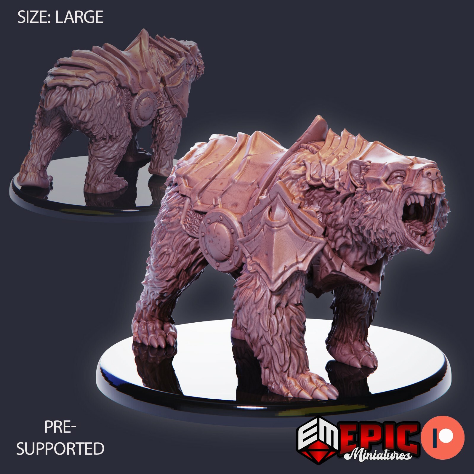 Grizzly Bear D Epic Miniatures Monster RPG D&D Pathfinder 3D Print | eBay