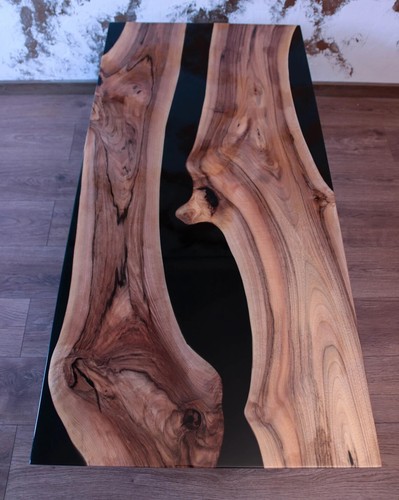 Custom Walnut Resin River Table, Writing Desk, Computer Desk, Walnut ...