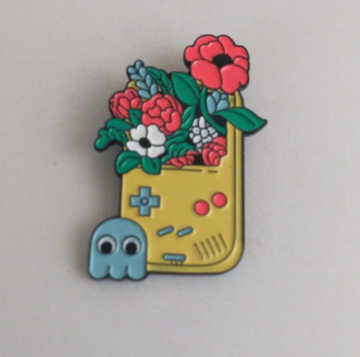 New Blue Pac-Man Ghost Gameboy Floral Cartoon Enamel Hat Lapel Pin | eBay