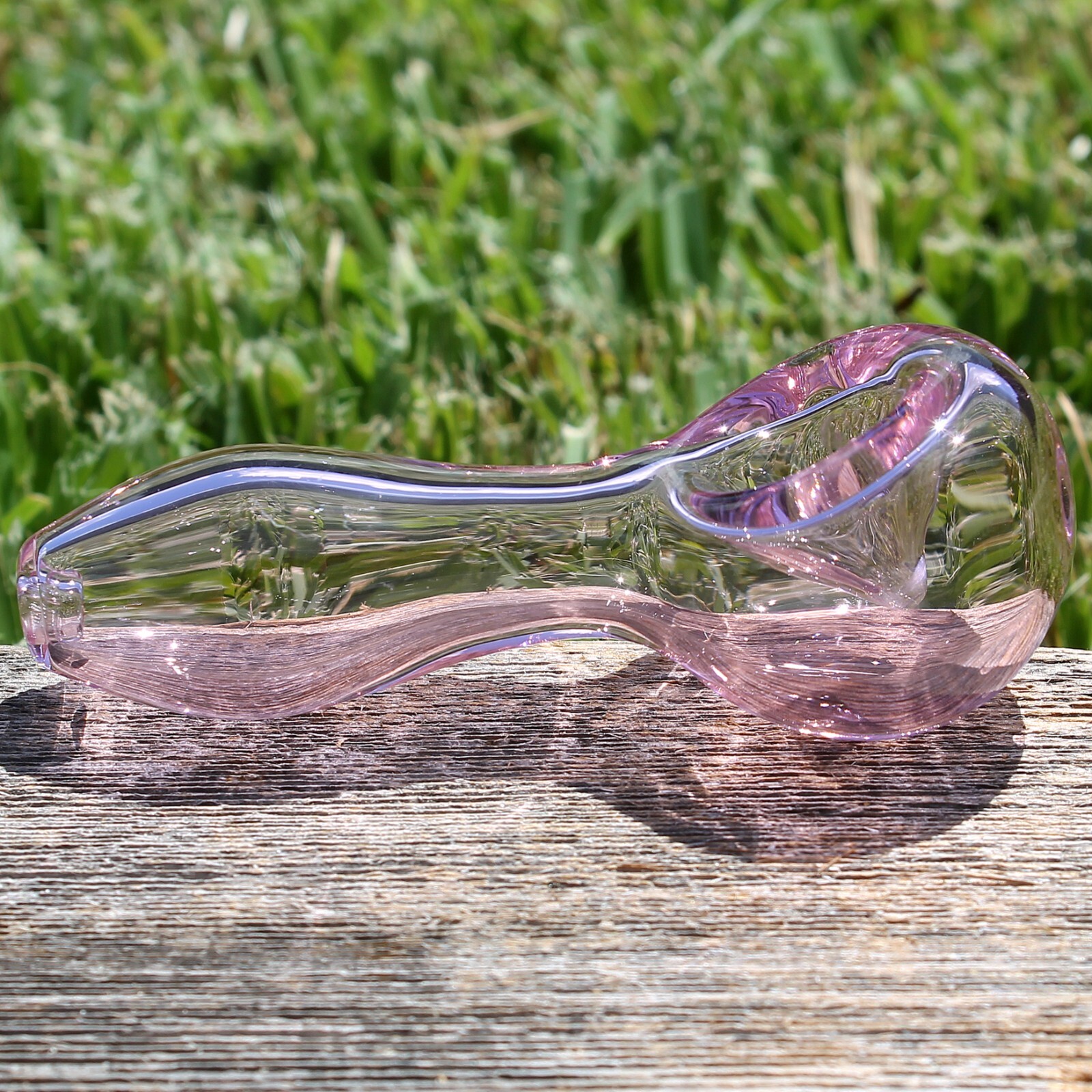 4" Clear Pink Glass Smoking Pipes Tobacco Bowls Smoke Handmade Spoon ...