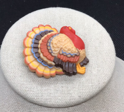 Vintage Hallmark Cards Thanksiving Holiday Costume Plastic Turkey Pin ...