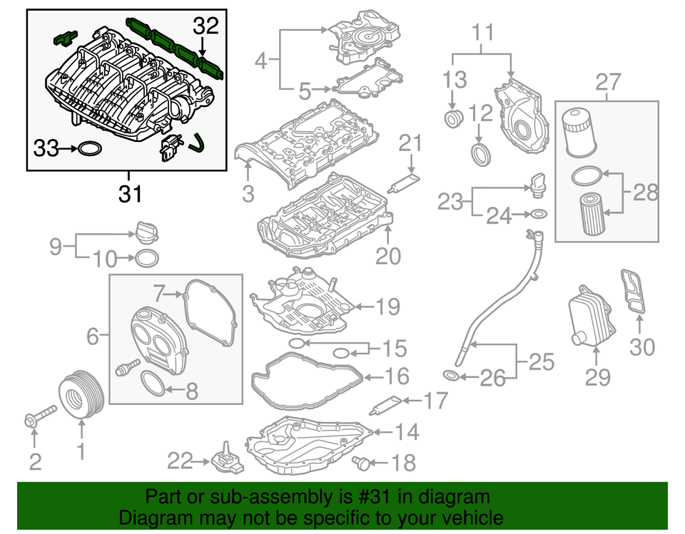 Genuine Volkswagen Intake Manifold 06L-133-201-FB | eBay