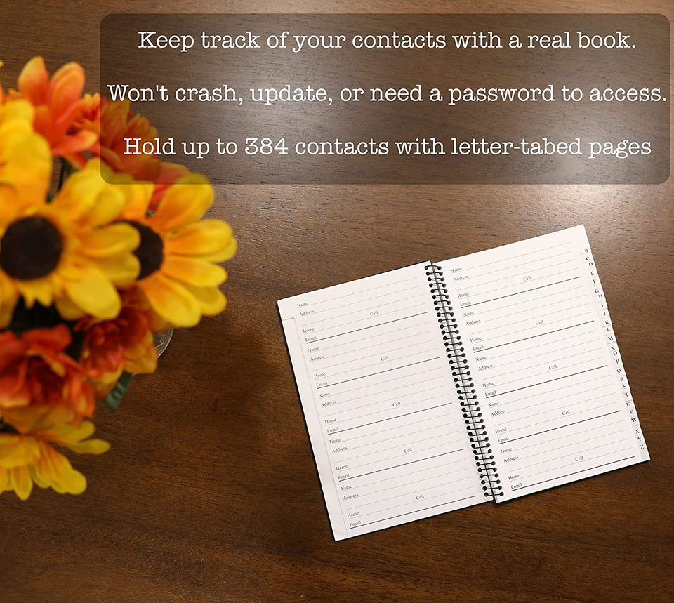 " Spiral-Bound Address and Telephone Book with Plastic Cover Black" | eBay