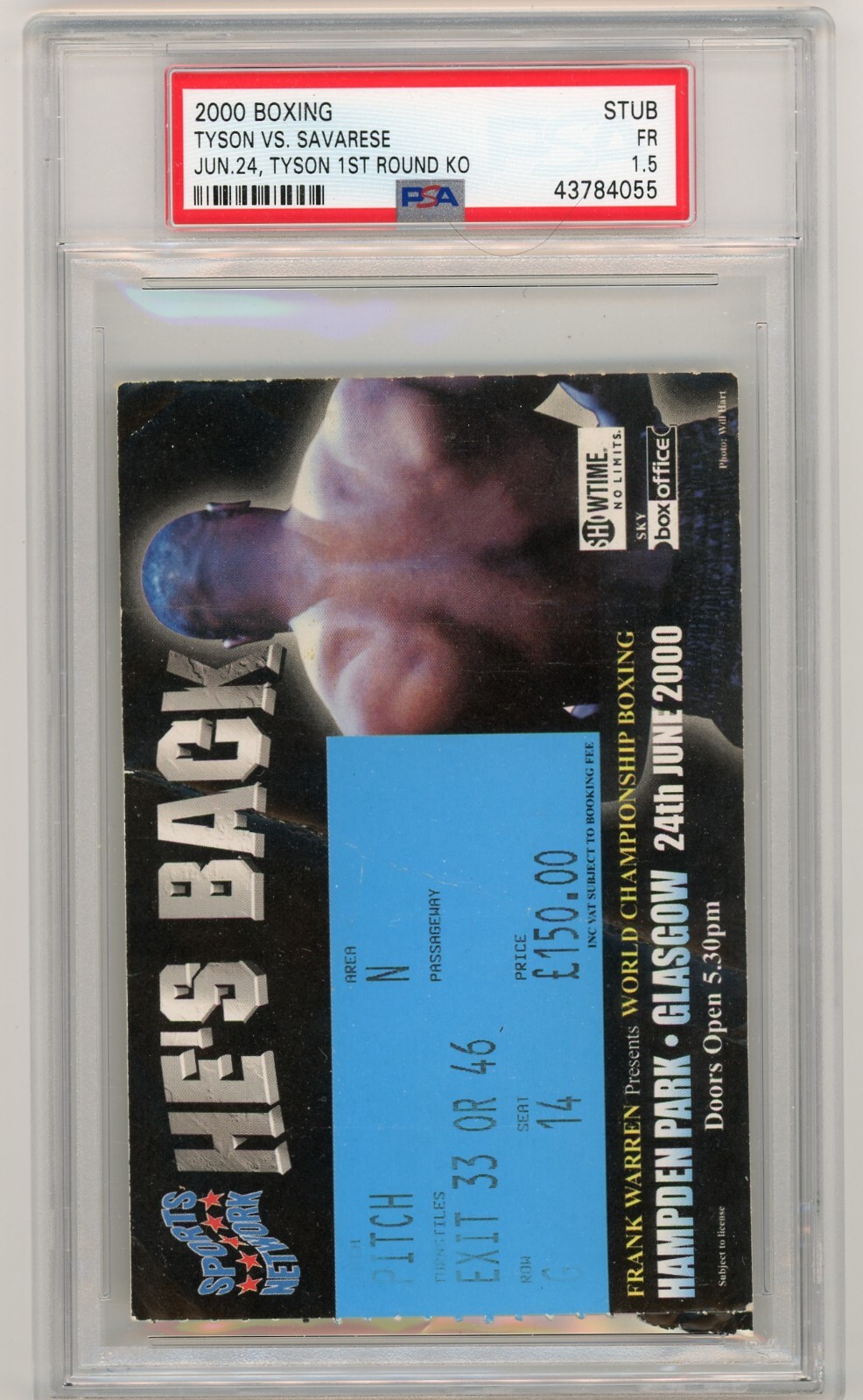 2000 BOXING TICKET STUB MIKE TYSON VS Lou Savarese PSA RARE OLD WOW | eBay