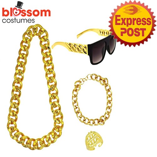 N932 Rap Star Ali G 80s Necklace Bracelet Ring Glasses MC Hammer ...