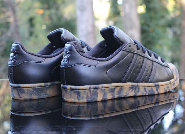Adidas Superstar Tortoise Shell Kid's Size 5.5 Black Gum Custom S85984 ...