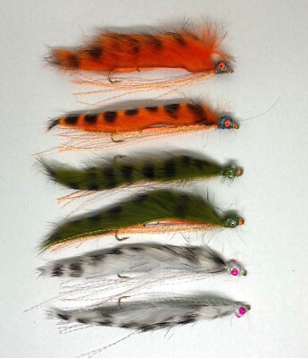 6x Snake/Leech set, Barred Zonker Bunny Leech fly Fishing Trout Lure ...