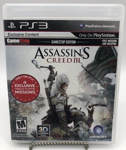 Assassins Creed III GameStop Edition For PlayStation 3 Disc Case and ...