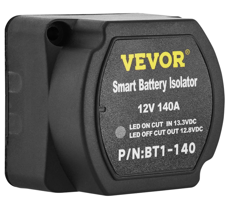 VEVOR Split Charge Relay Kit, 6mtr 12V, Automatic Dual Battery Isolator ...