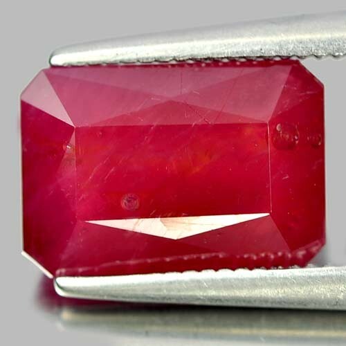 Purplish Red Ruby 4.46 Ct. Octagon Shape 10.6 x 7.3 Mm. Natural Gem ...