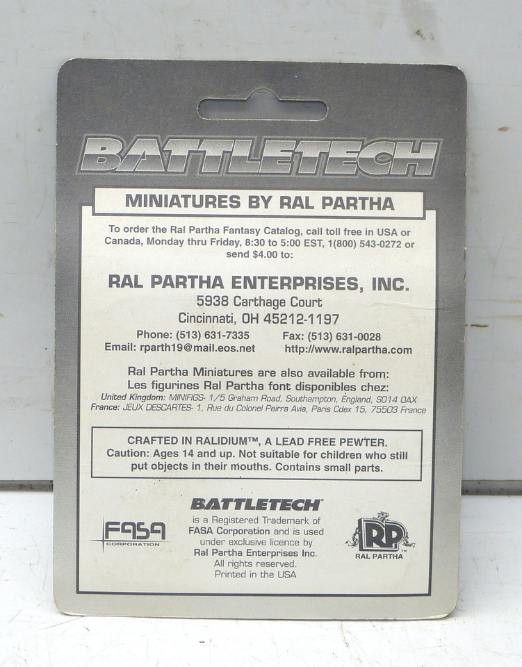 NOS Vintage Ral Partha BattleTech Linebacker OMNJ 20-664 INV17485 | eBay