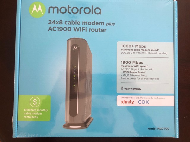 Motorola MG7700 AC1900 Dual-Band DOCSIS 3.0 Cable Modem Router for sale ...