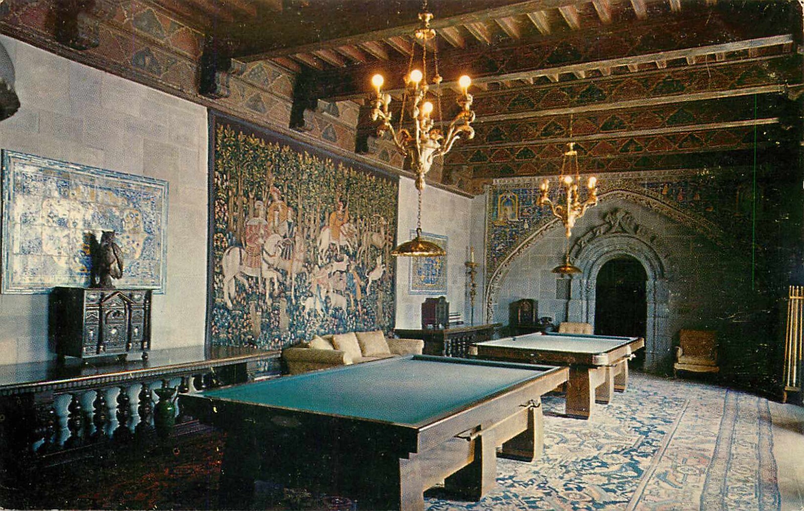 Postcard California Randolph Hearst Castle Billiard Room Unposted | eBay
