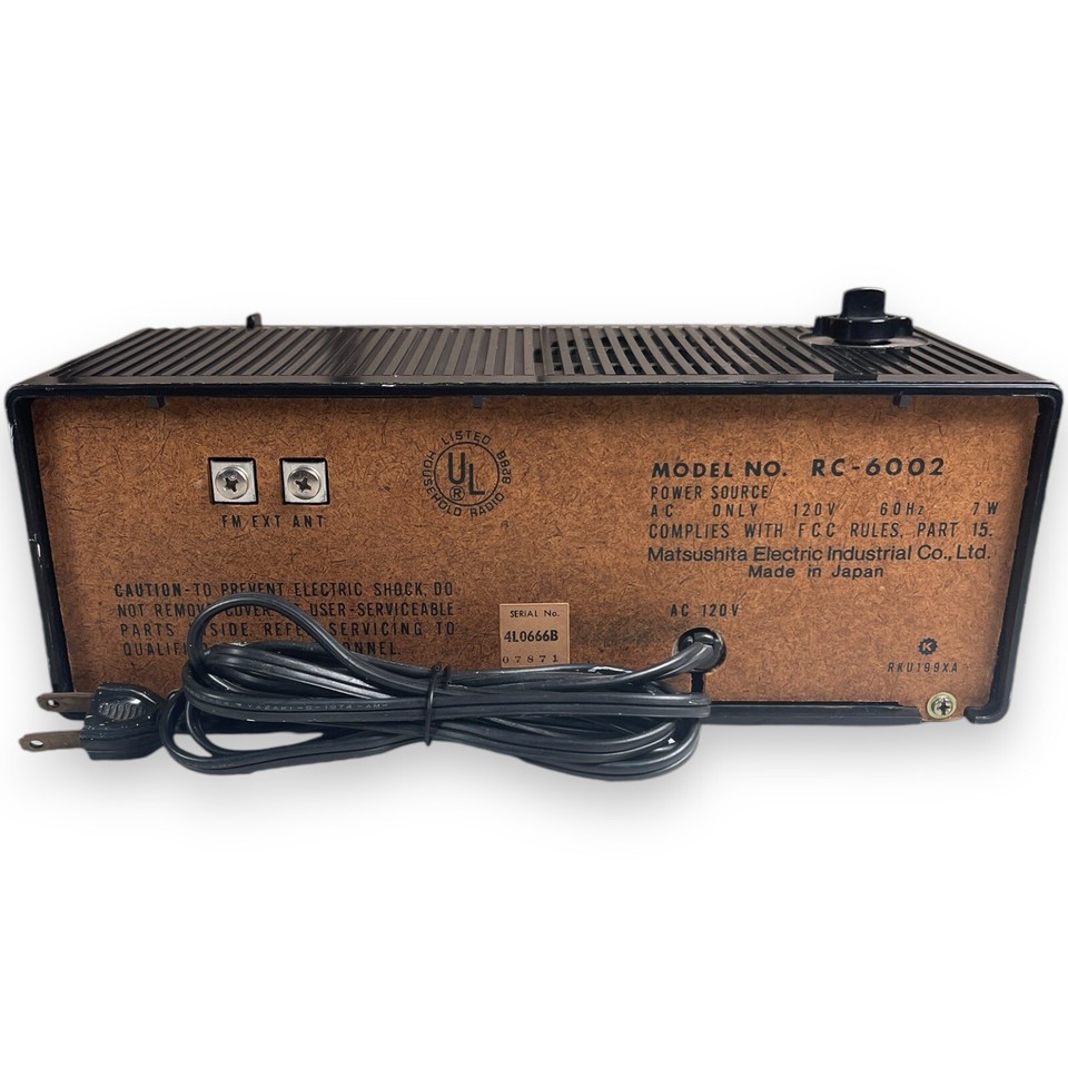 Vintage Panasonic Flip Clock FM AM Radio Alarm Black 120v 60Hz 7W Made ...