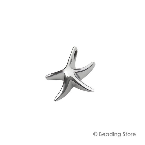 925 Sterling Silver Star Fish 16.4mm x 15.8mm Starfish Charm Pendant 2 ...