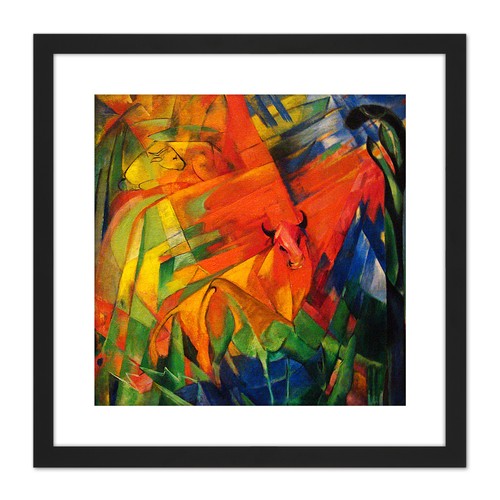 Marc Animals In Landscape Expressionist Painting Square Framed Wall Art ...