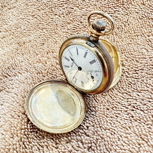 Vintage 1898 Waltham Full Hunter Case Gold Filled Pocket Watch RUNS 0S ...
