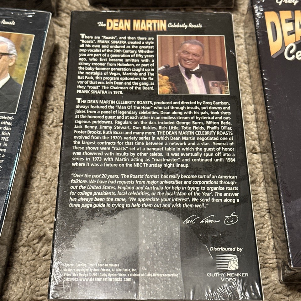 Lot of (7) Dean Martin VHS Tapes Greg Garrison Celebrity Roasts NEW ...