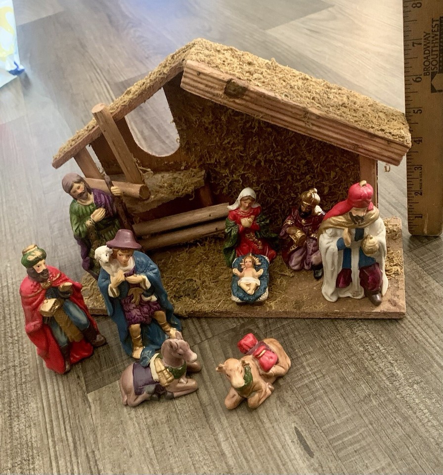 Christmas Nativity Scene 10-Piece with Manger Set | eBay