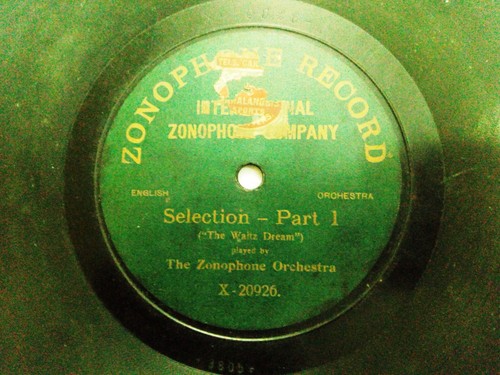 The Zonophone Orchestra Selection ZONOPHONE RECORD RARE 78 RPM RECORD ...