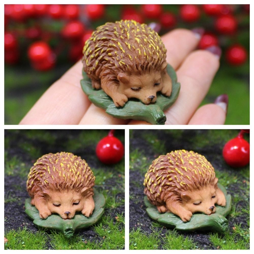 Waterproof Mini Hedgehog Resin Sculpture Resin Animal Statue Home ...