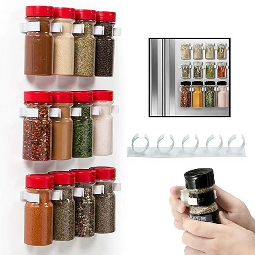 3 pcs Wall Mounted White Spice Rack Set – Minimalist Kitchen Organizer ...