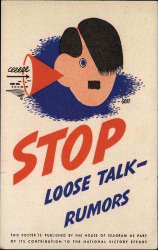 WWII Propaganda Anti Germany Anti Hitler STOP RUMORS c1940s Postcard | eBay