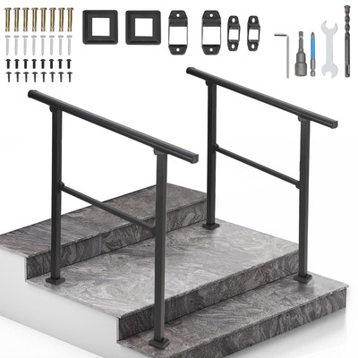 2PCS Handrails for Outdoor Steps 3-Step Hand Rail for 2 or 3 Steps ...