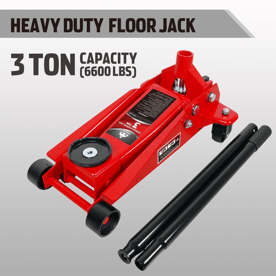 3 Ton Jack Boss Floor Jack Steel Heavy Duty Hydraulic Car Jack, Red ...