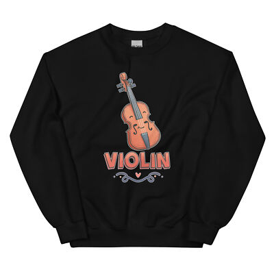 Violin Musical Instrument Illustration Crewneck Sweatshirt | eBay