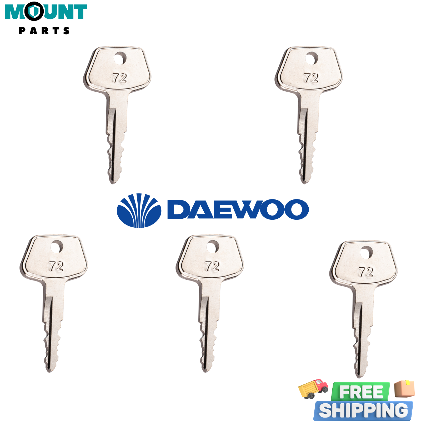 5 Equipment Key For Bobcat Daewoo Doosan Terex Excavator Ignition Key ...