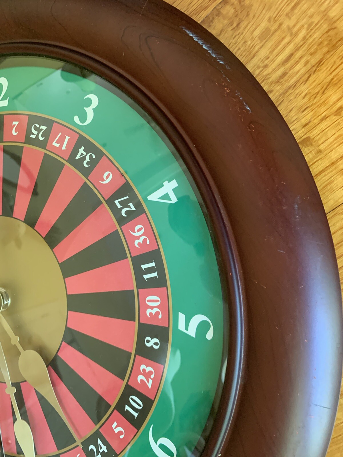 SETH THOMAS ROULETTE WALL CLOCK. 14.5" ROUND Smooth 2nd Hand Works ...