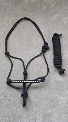 Crystal Design Rope Halter&Lead Rope Hand Made Nylon Headcollar Horse ...