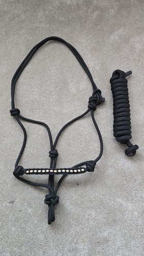 Crystal Design Rope Halter&Lead Rope Hand Made Nylon Headcollar Horse ...
